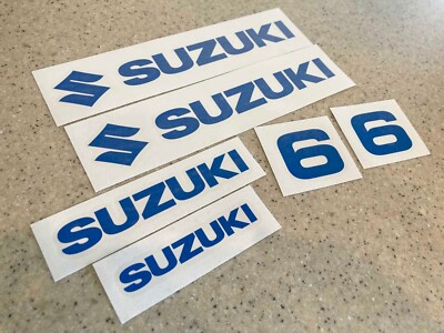 Suzuki 6 HP Vintage Outboard Motor Decals Blue Die-Cut Vinyl + FREE ...