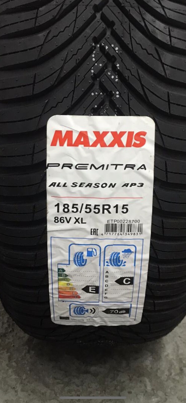 2 x 185/55 R15 Maxxis Premitra All Season AP3 86V XL 185 55 15 - TWO ...