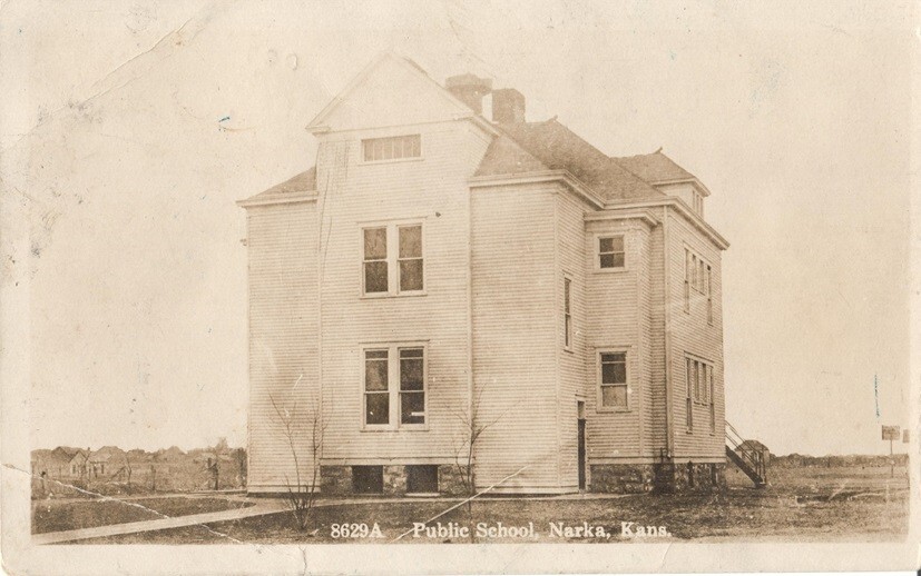 Vtg Postcard-Public School, Narka, Kansas, 1911 | eBay