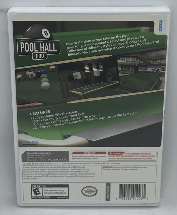 Pool Hall Pro (Nintendo Wii, 2009) 813582010035 | eBay