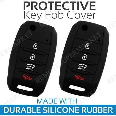 2 Key Fob Cover for 2014-2019 Kia Soul Remote Case Rubber Skin Jacket ...