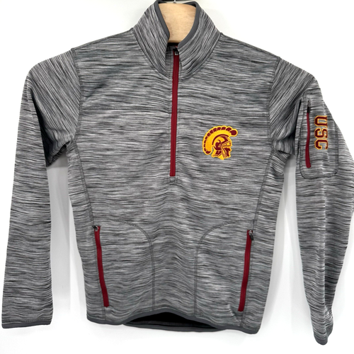 NFL USC Men's 1/4 Zip Small Gray Sweatshirt Long Sleeve Trojans Zip ...