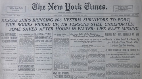 11-1928 November 14 VESTRIS DISASTER MANY DEAD EINSTEIN NEW WORK ...