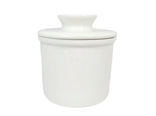Sweese White Butter Crock Keeper Porcelain Covered Lid Storage Bell | eBay