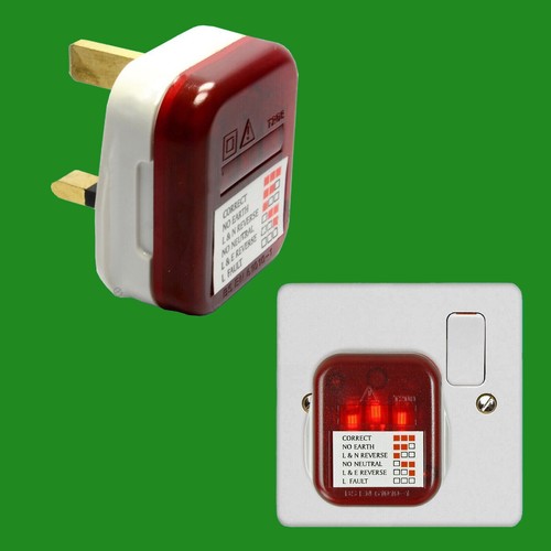 UK Mains Electrical Power Plug-In Socket Tester Test Safety Check Fault ...