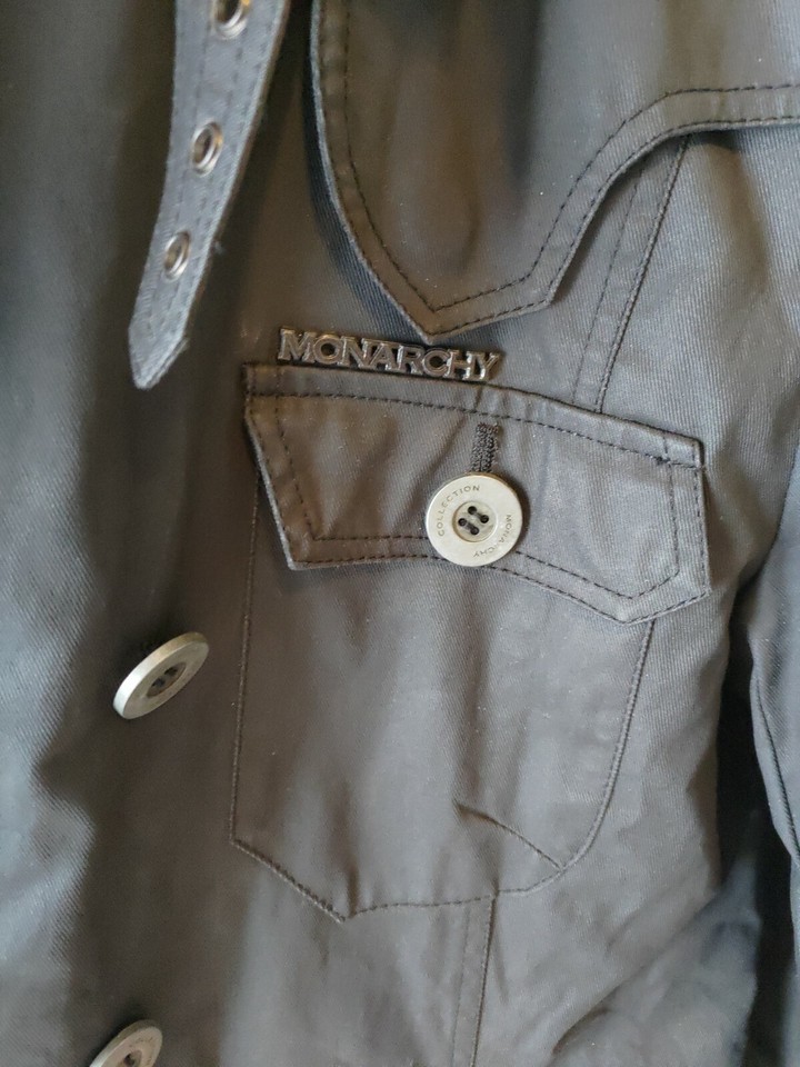 Men's Monarchy Collection Wind Black Button Jacket Size XL | eBay