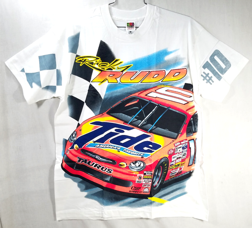 Vintage Nascar Ricky Rudd 10 T Shirt Graphic Print AOP Single Stitch ...