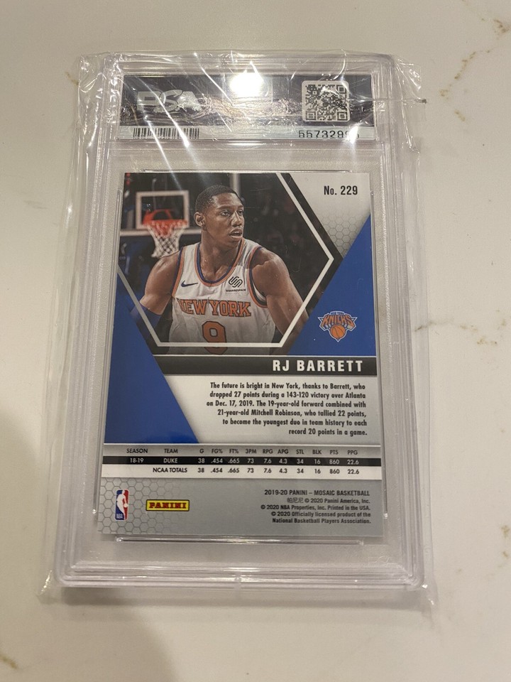 2019 Panini Mosaic #229 RJ Barrett Rookie Card PSA 10 GEM MT | eBay