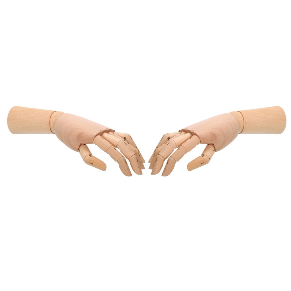 2Pcs 12" Wooden Hand Model, Artist Mannequin Right and Left Hand Model ...