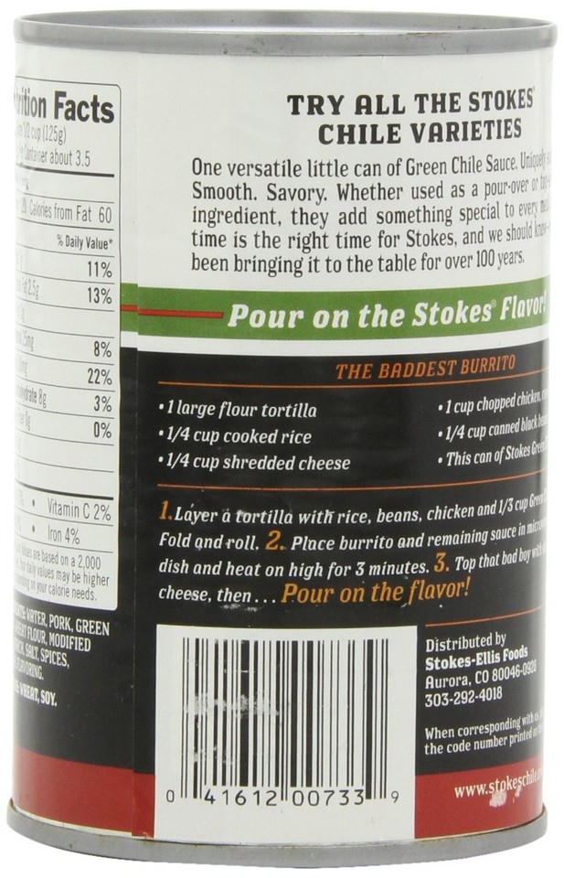 Stokes Green Chile Sauce with Pork, 15 Ounce | eBay