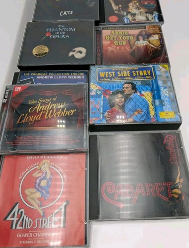 Broadway Musicals CDs 8 CDs: CATS 42nd St Cabaret West Side Story Evita Phantom | eBay