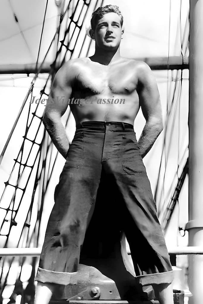 1940's GUY MADISON Shirtless Beefcake Sailor Gay Int 4"x6" Reprint ...