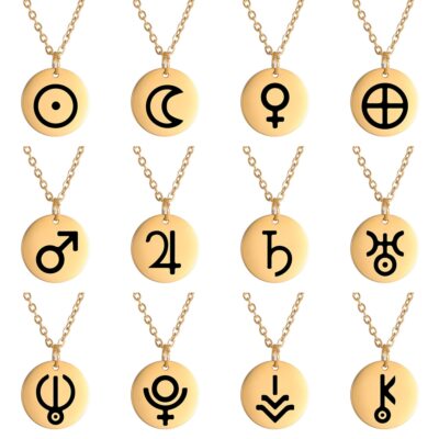 YABTYT Planet Symbol Small Charm Necklace Jupiter Saturn Pluto Neptune ...