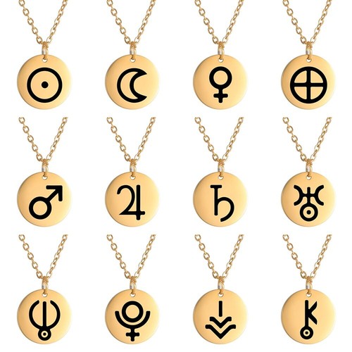 YABTYT Planet Symbol Small Charm Necklace Jupiter Saturn Pluto Neptune Planetary | eBay