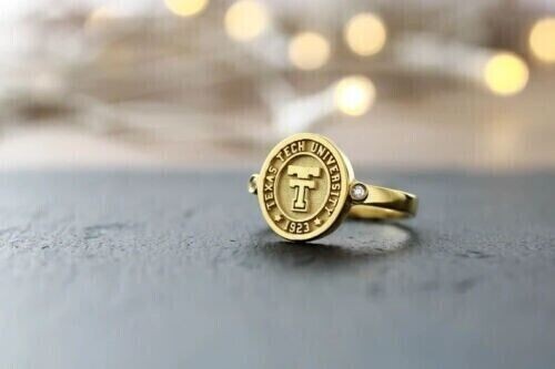 Unisex Aggie Ring Texas University Class Ring Band 14K Yellow Gold ...