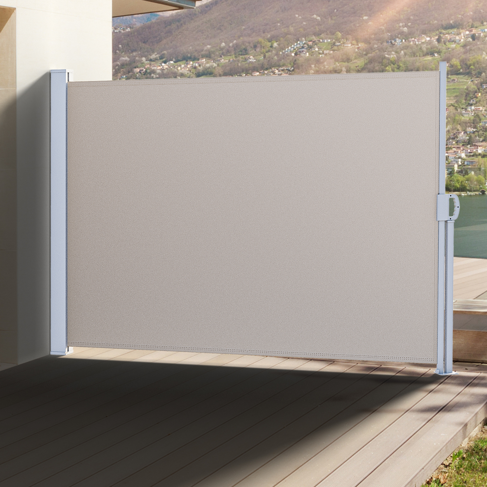 Outdoor Retractable Side Awning 118" x 78",Retractable Patio Screen ...