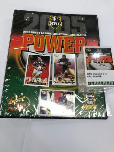 2005 SELECT NRL POWER TRADING CARD ALBUM+POAGES+ BASE SET + 3 CHASE ...