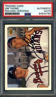 Jim Thome PSA DNA Coa Signed 1992 Upper Deck Star Rookie Checklist ...