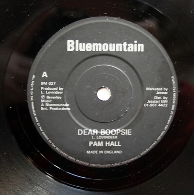 PAM HALL Reggae Import 45rpm Dear Boopsie b/w Not Only Your Wife HEAR ...