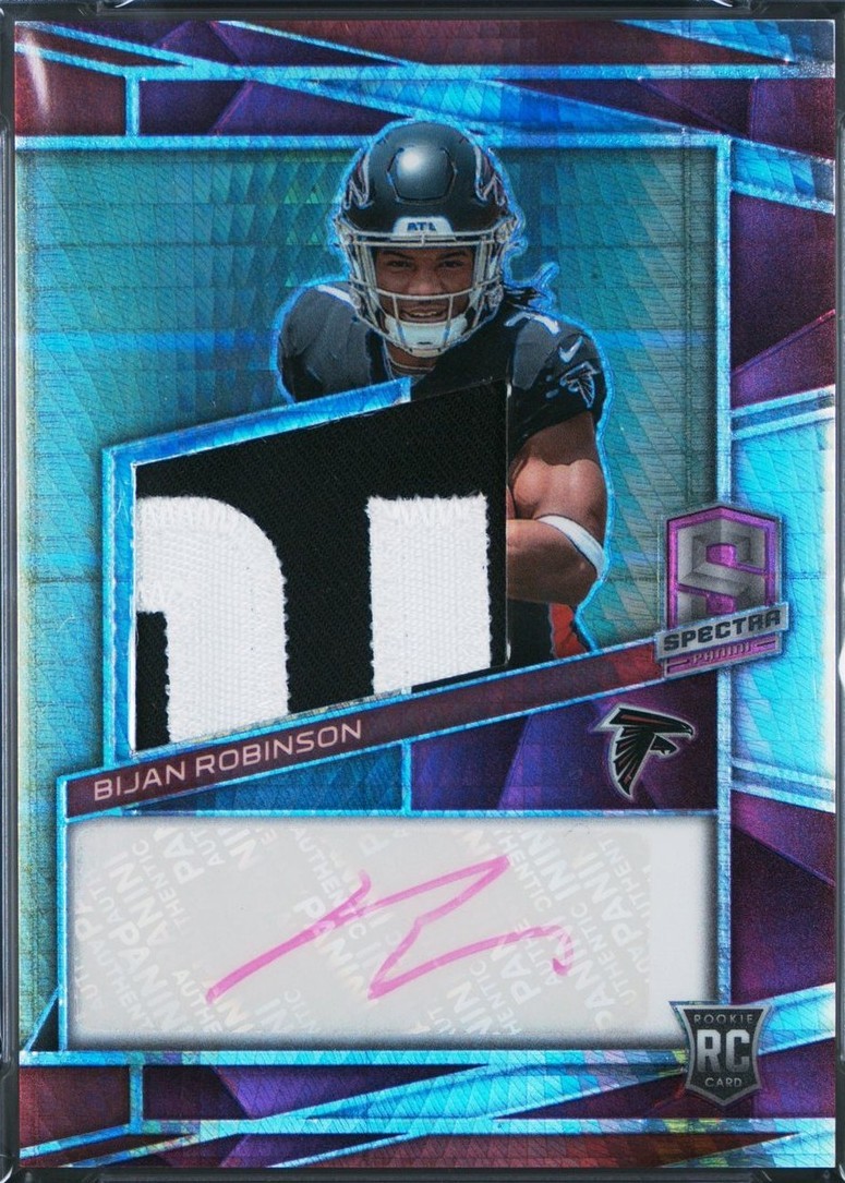2023 Panini Spectra - Rookie Patch Autographs Bijan Robinson #203 Neon ...