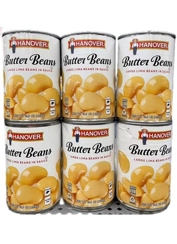 6 CANS Hanover Butter Beans 15.5 oz Can Large Limas in Sauce | eBay