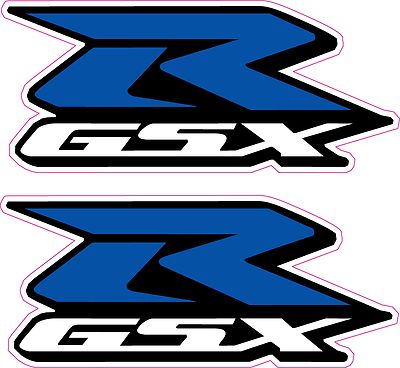 2 x GSXR Suzuki Motorcycle Stickers-Blue 'R'-Decals Quality Printed ...
