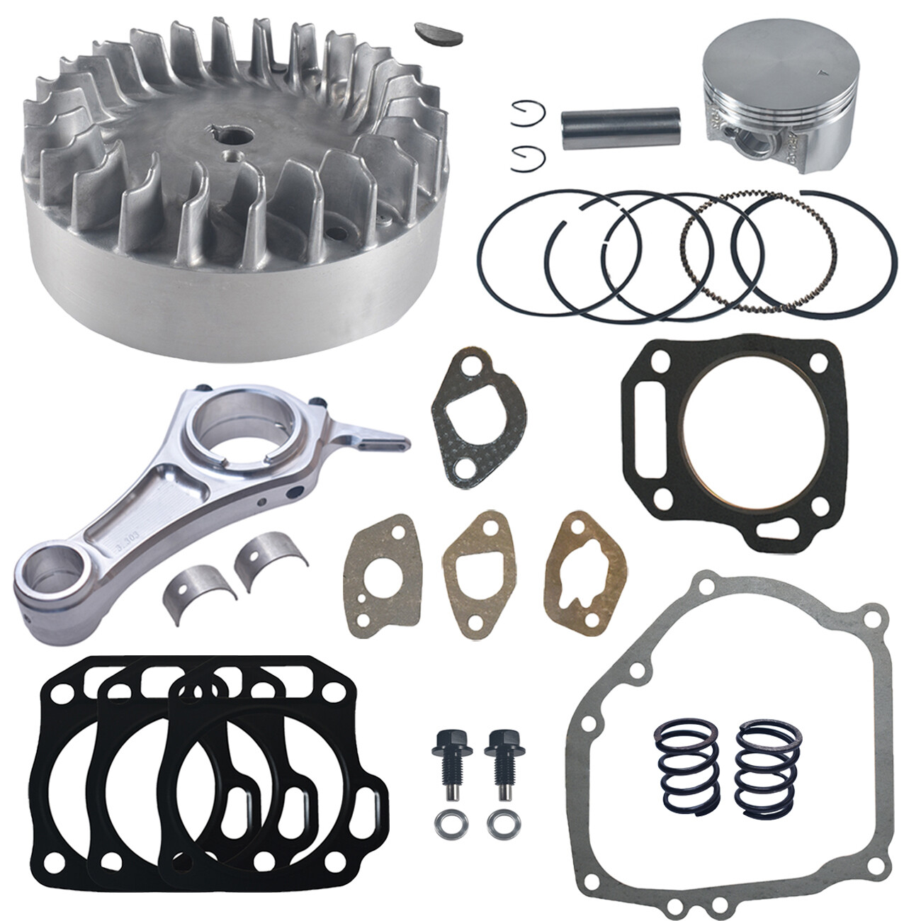 For Honda GX200 GX160 28degree Flywheel Billet Rod FlatTop Piston kit ...