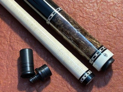 Mike Stacey Custom Pool Cue W/ Maple Shaft. Burl Wood Butt Sleeve. | eBay