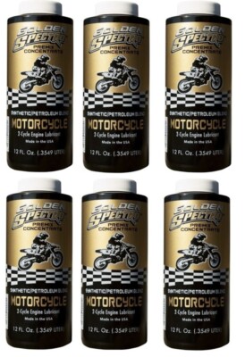 6 Bottles,Golden Spectro 2-Stroke Racing Oil,12 oz two stroke Dirt Bike ...