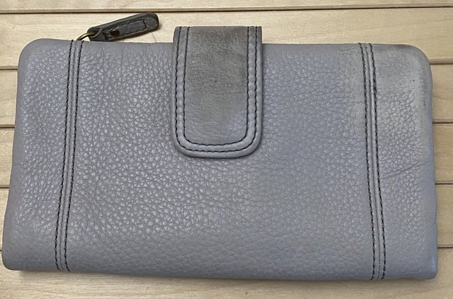 Fossil Issue No 1954 Emma Pebbled Leather Clutch Wallet Black for sale ...