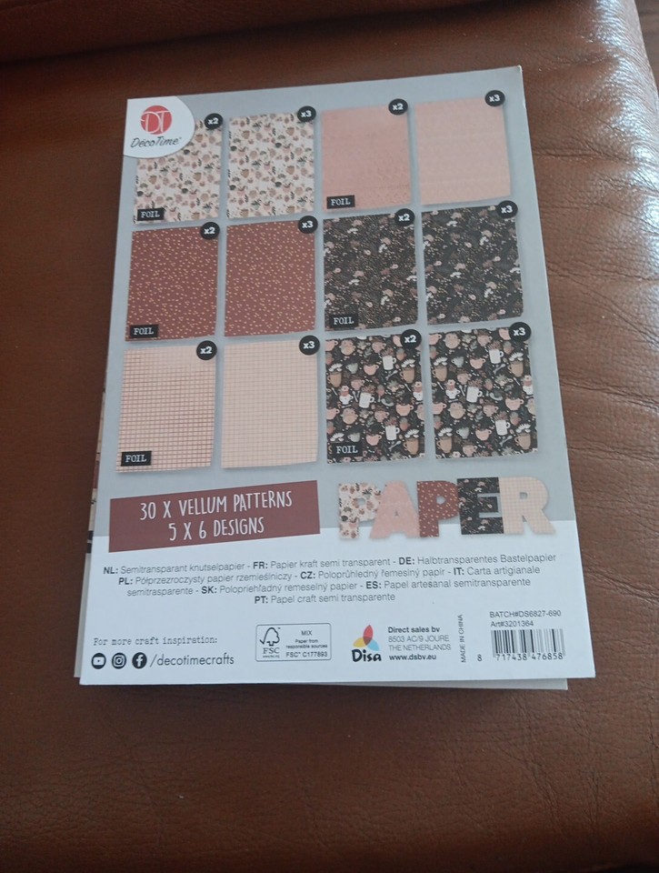 VELLUM PATTERN PAPER 30 SHEETS 5X6 DESIGNS 15 X 21 CM (V03) | eBay