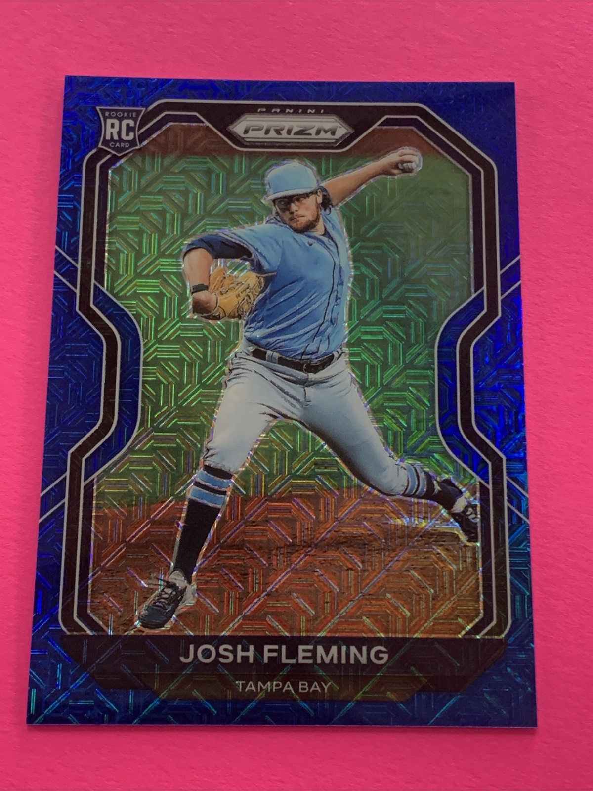2021 Panini Prizm Josh Fleming Rookie Tier II 54/199 Blue Mojo Prizm ...