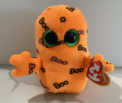 2016 Ty GHOULIE Halloween Orange Ghost Beanie Boo 6" NEW | eBay