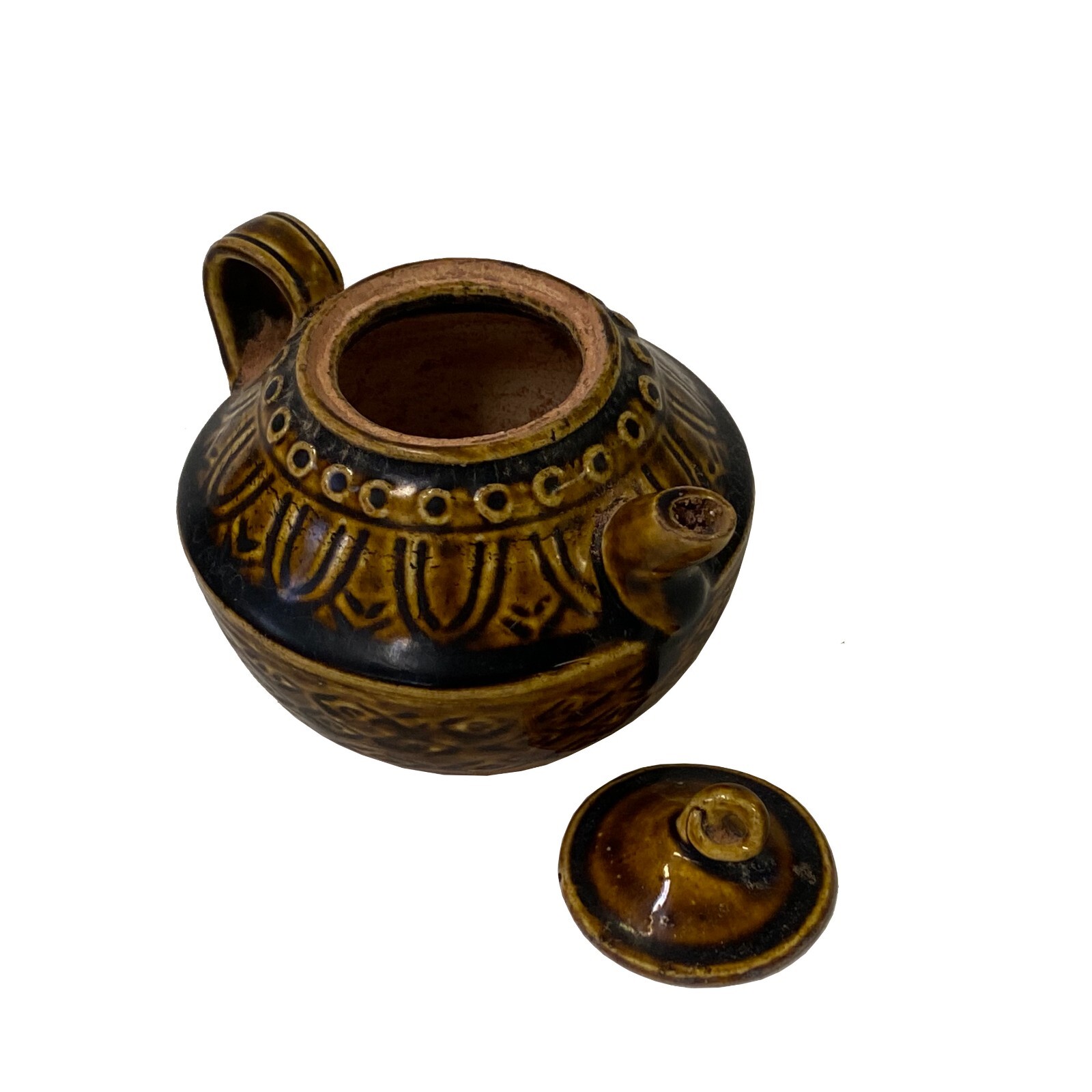 Chinese Ware Brown Glaze Pattern Ceramic Jar Vase Display Art ws2662 | eBay