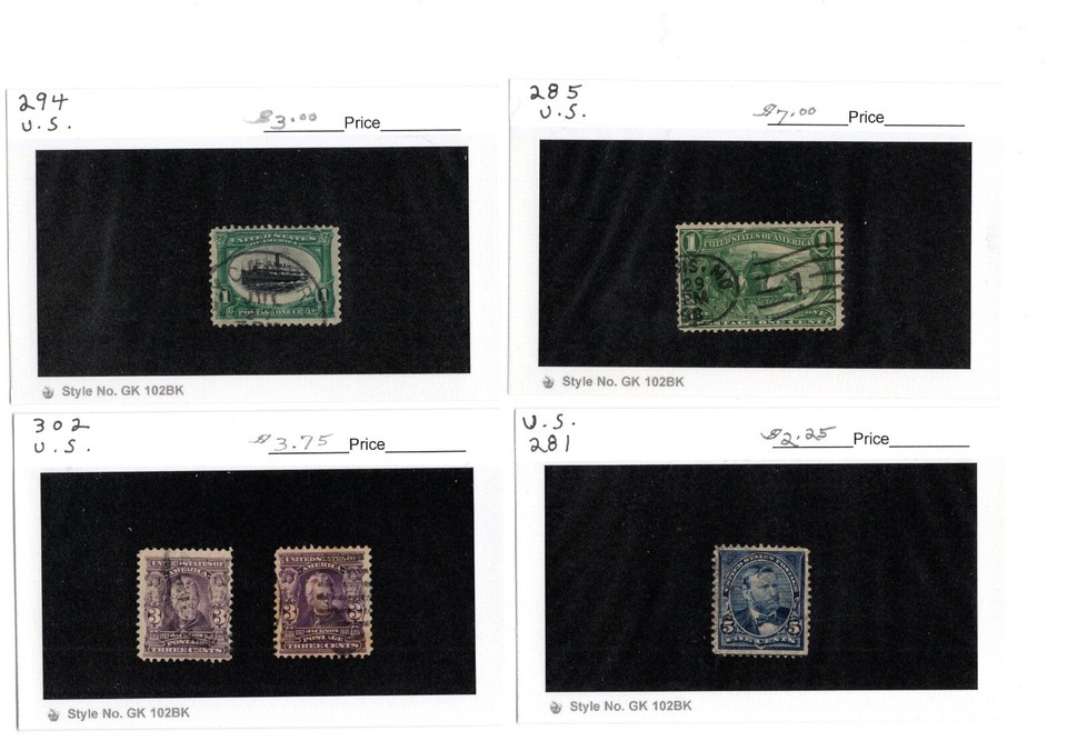 US Stamp Collection - 14 dealer stock cards with stamps (D381) | eBay