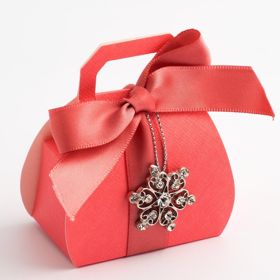Silk Coral Wedding Favour Boxes - Luxury DIY Party Gift Boxes Box Only ...