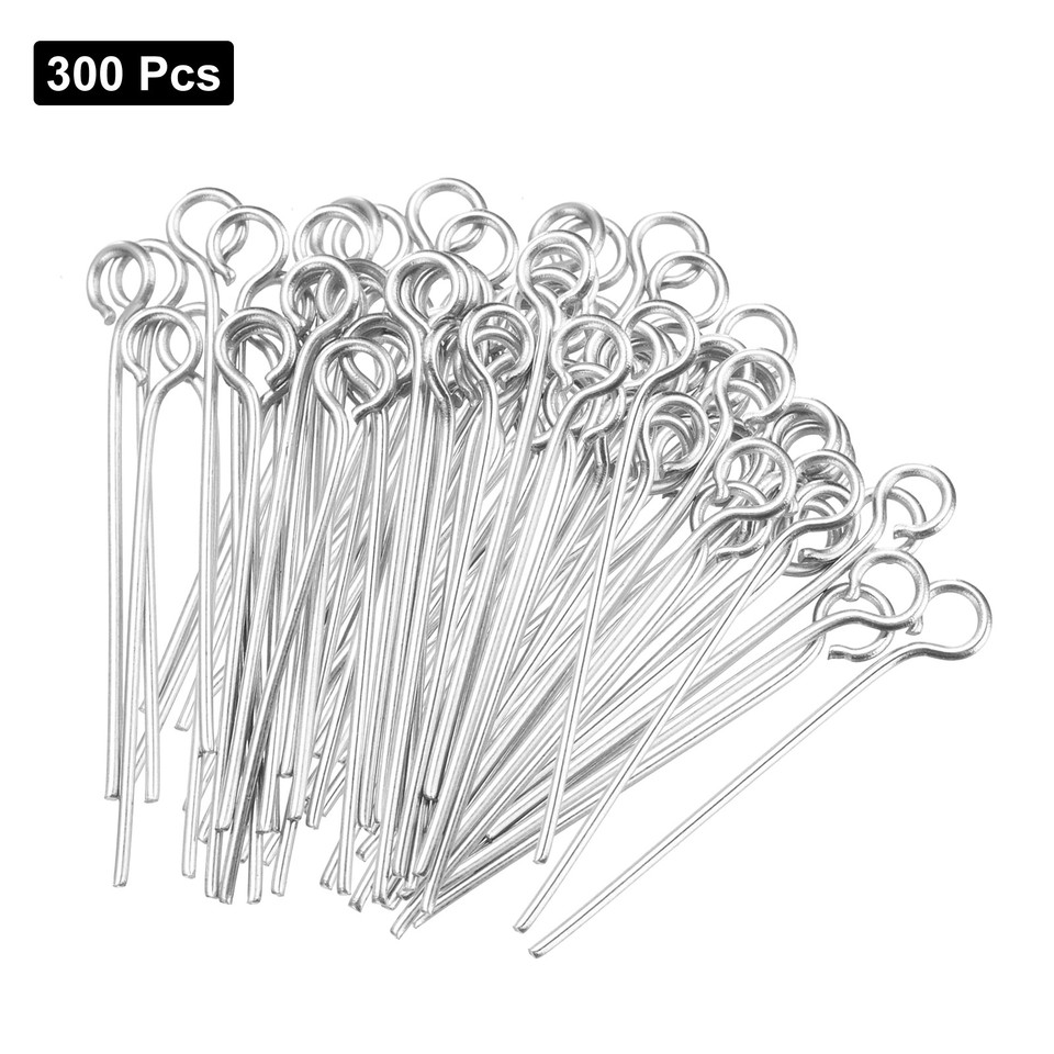 300pcs Stainless Steel Eye Pins 0.6mm/24 Gauge x 22mm Headpins Jewelry ...