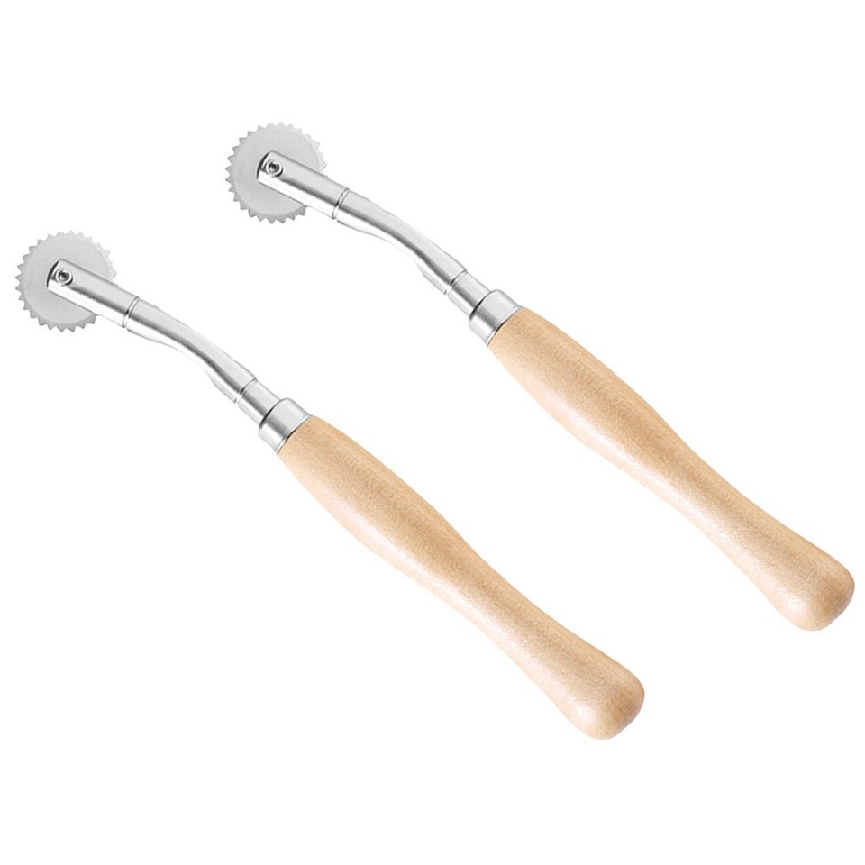 2 Pcs Wooden Handle Tailor Sewing Tools Round Delimit Scribe Steel Toothed Wheel | eBay Australia