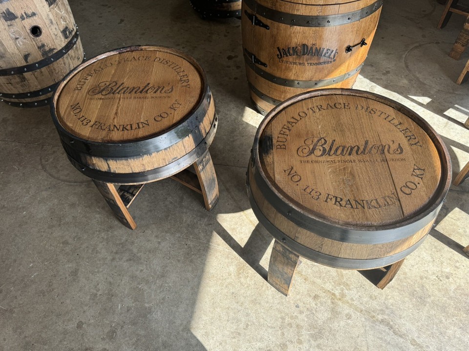 Whiskey Barrel End Table - Barrel Head End Table Customized Engraving ...