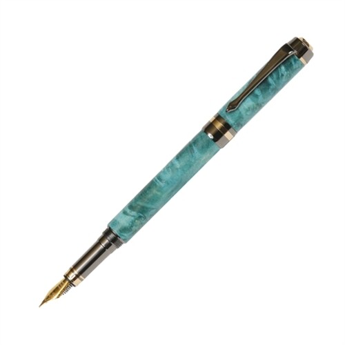 Lanier Pens - Elite Fountain Pen - Gun Metal - Turquoise Box Elder | eBay