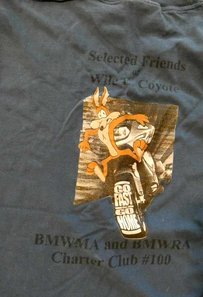 Vintage BMW T Shirts TWO men's XL Bike Week 2005 Wile E. Coyote Campout Nice! | eBay