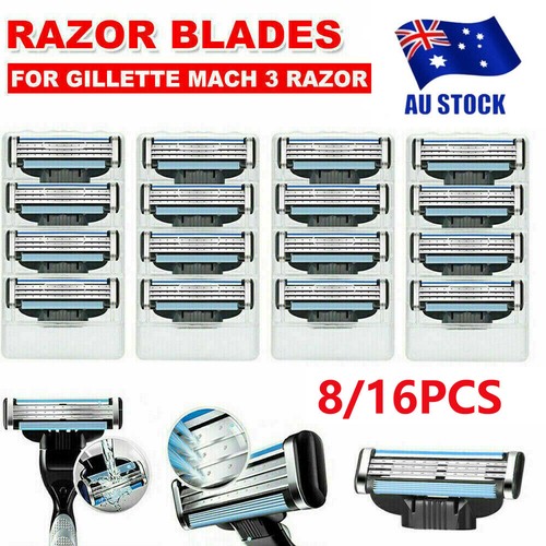 3 Blades For Men Gillette MATCH 3 Razor Shaving Shaver Trimmer Refills ...