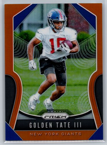 Golden Tate III 2019 Panini Prizm Orange Prizm /249 #56 New York Giants ...