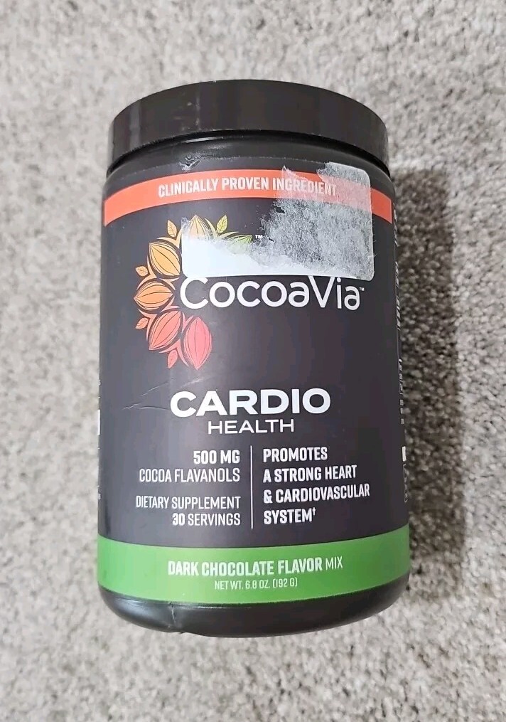 CocoaVia Cardio Health Cocoa Powder, 30 Servings, 500mg 6.8 Ounce Dark ...