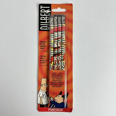 VINTAGE 1997 DILBERT ZONE PENTECH #2 PENCIL PACK OF 4 PENCILS NOS NEW ...