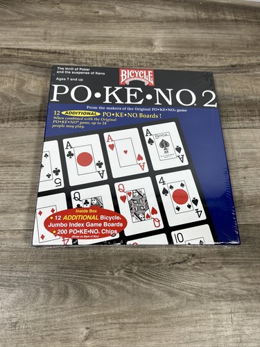 Pokeno 2 Po-Ke-No 2 12 Jumbo Game Boards 200 Chips BLUE BOX Bicycle ...