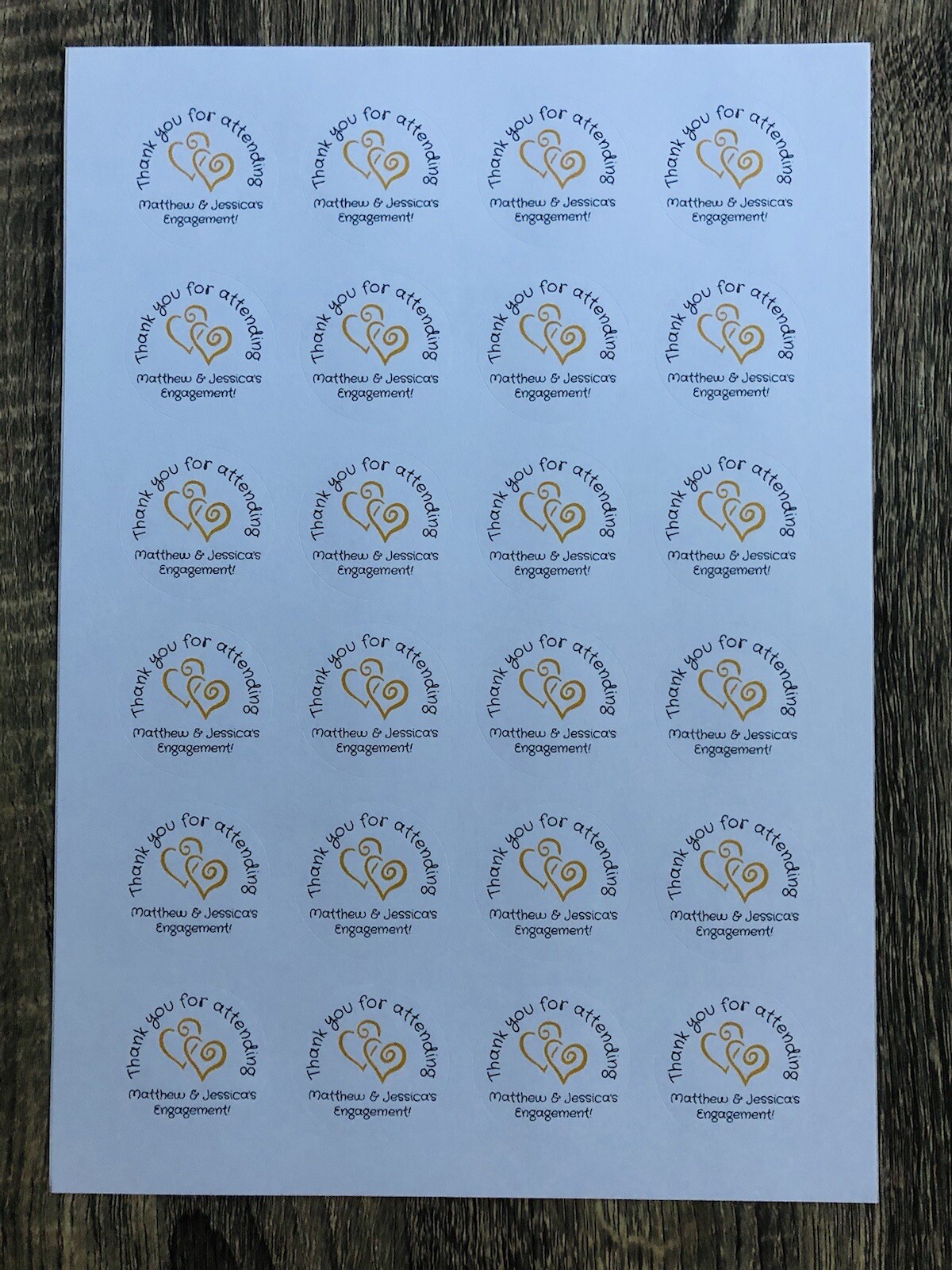 24x Personalised Gold Love Heart Engagement Fiancé Party Lolly Bag ...