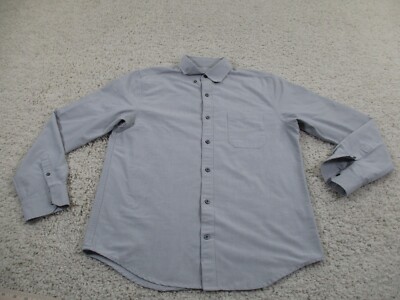 Mack Weldon Shirt Mens Medium Gray Long Sleeve Button Cotton Blend ...