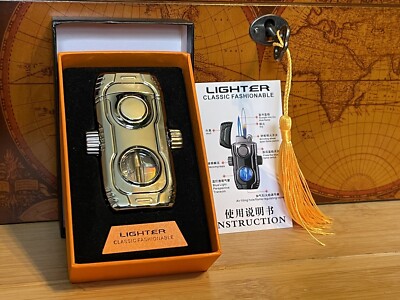 Gyro Dual Flame Cigarette & Cigar Lighter - Refillable Butane Spinner ...