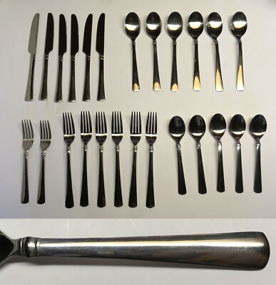 25pc Cambridge Stainless Flatware Glossy Unknown Pattern | eBay